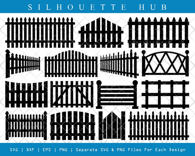 Wooden Fence SVG Wooden Fence Silhouette Railing Svg | Etsy