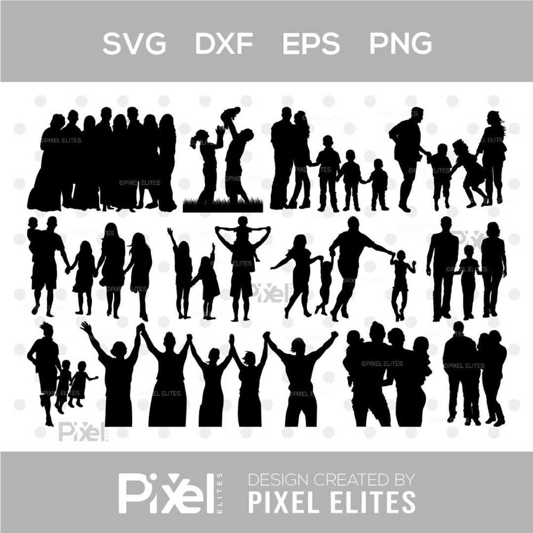 Family SVG Cut Files Family Silhouette Mother and Children Svg Family ...