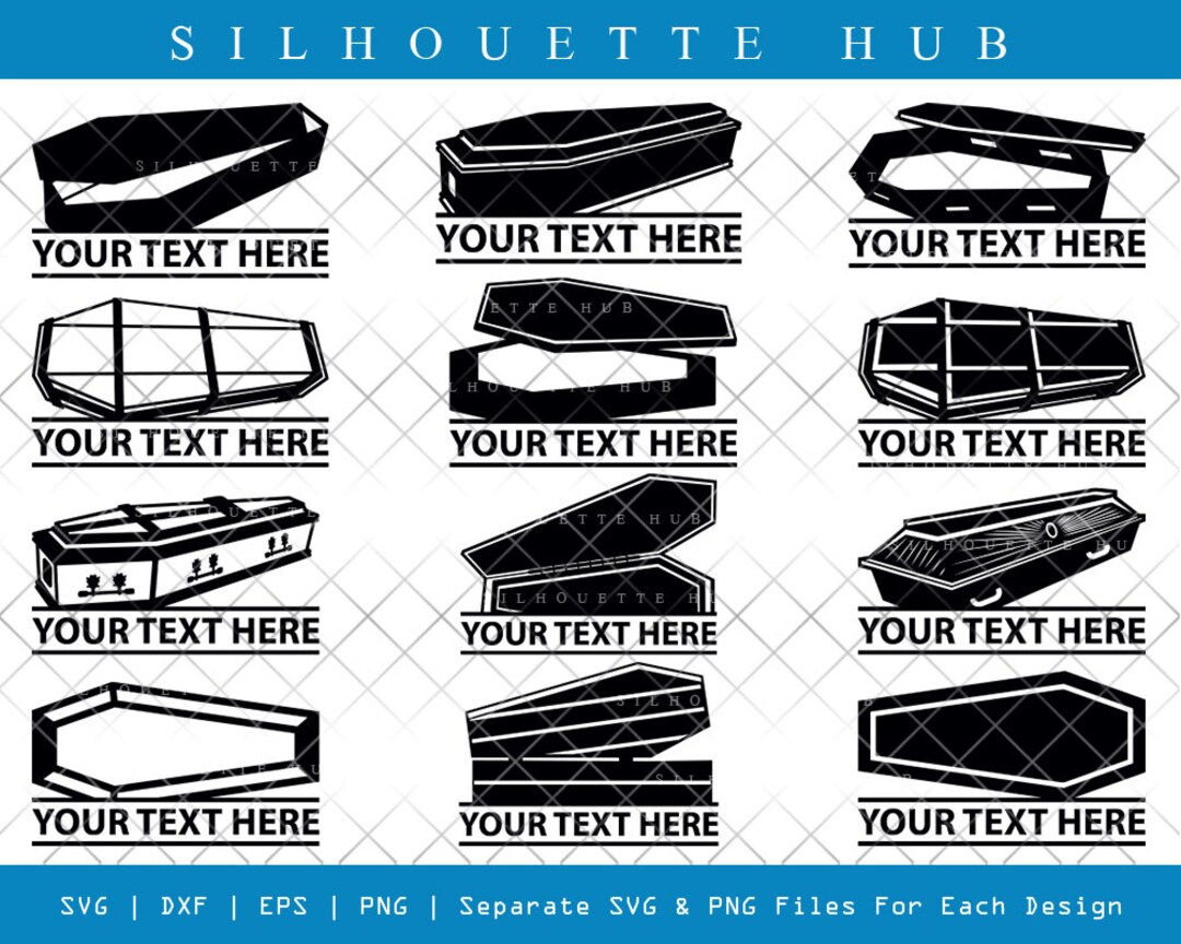 Coffin Split Monogram, Coffin SVG, Tomb Svg, Death Svg, Coffin Box Svg ...