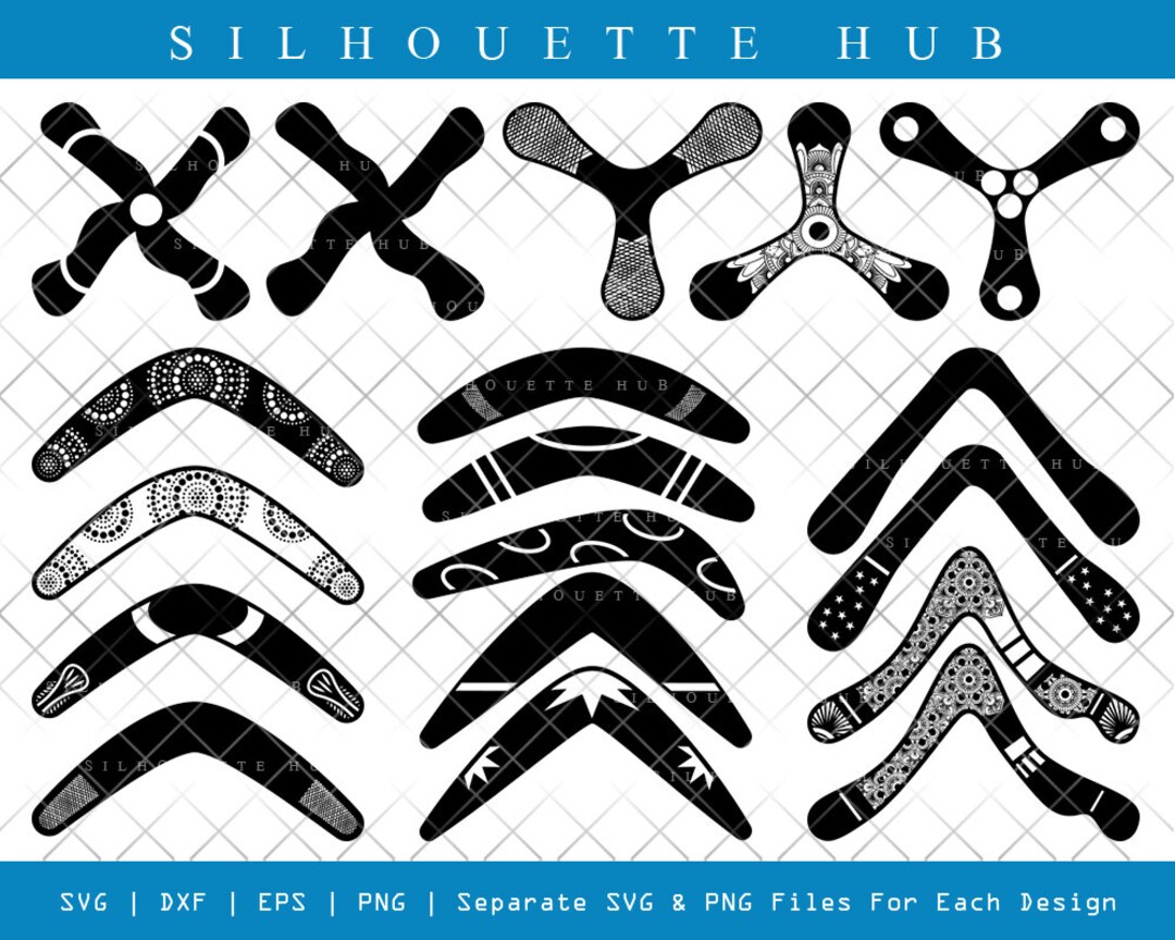 Boomerang SVG Cut Files / Plotter Boomerang Silhouette / Game - Etsy España