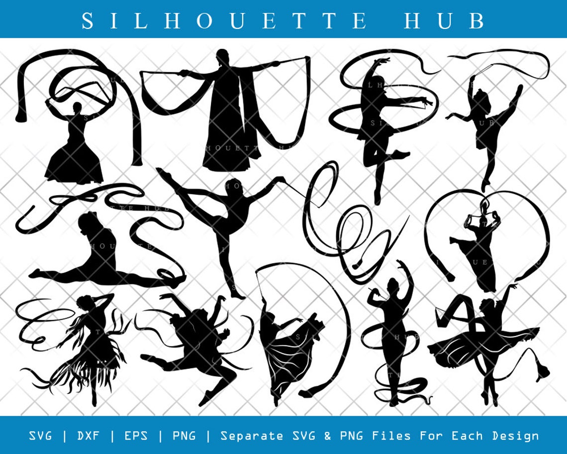 Ribbon Dancer SVG Cut Files Ribbon Dancer Silhouette - Etsy