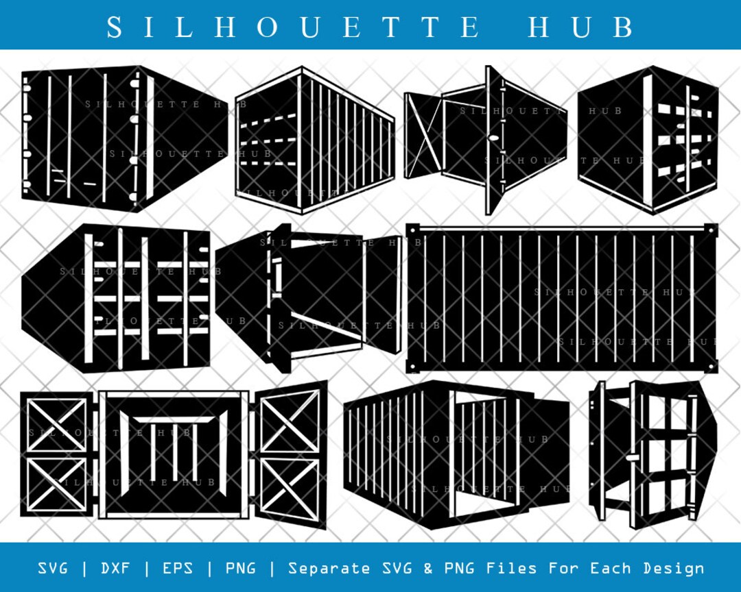 Shipping Container Silhouette, Shipping Container SVG, Container Svg ...