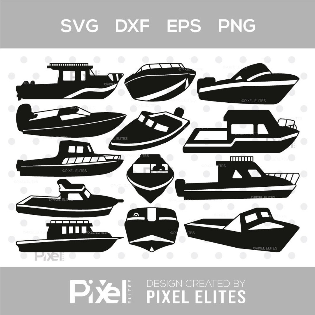 Speed Boat Silhouette, Speed Boat SVG, Motor Boat Svg, Yacht Svg, Boat ...
