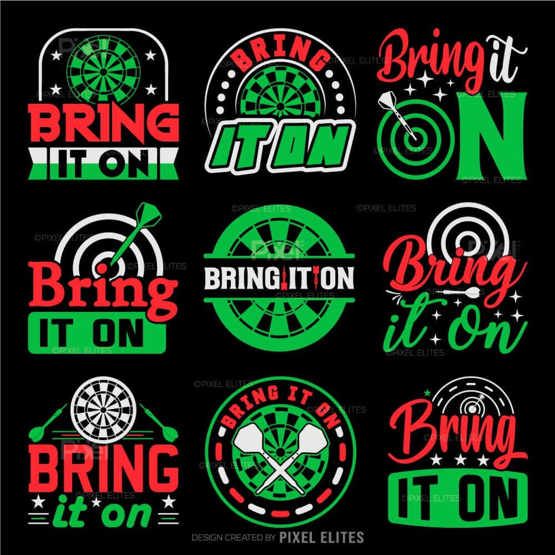 Bring It on SVG Dartboard Bundle Darts Game Darts Quote Design PET ...