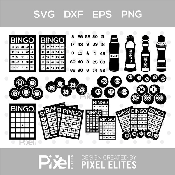 Bingo Cards Svg - Etsy