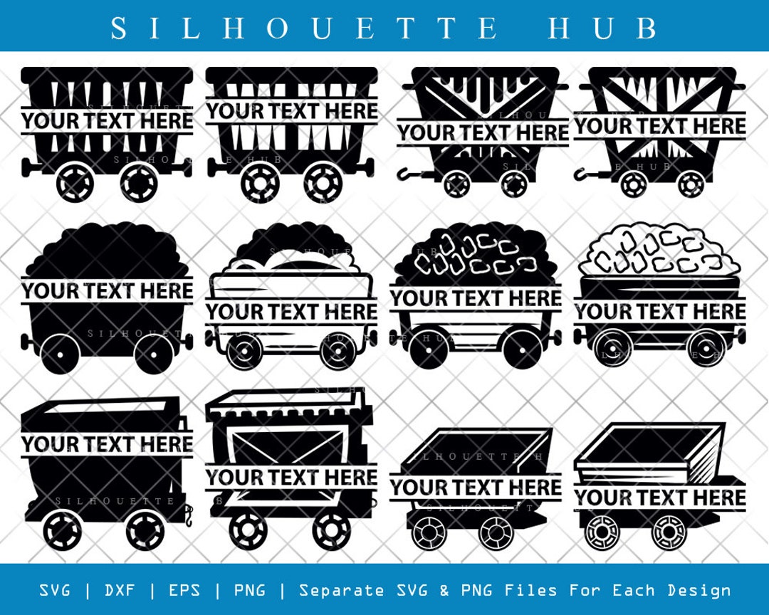 Mining Cart Split Monogram, Mining Cart SVG, Mining Cart Svg, Shovel ...