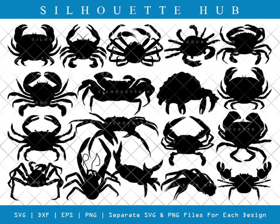 Crab SVG Cut Files Crab Silhouette Ocean Crab Svg - Etsy