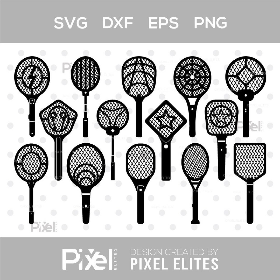 Electric Fly Swatter SVG Cut File Bundle | Mosquito Killer Zapper ...