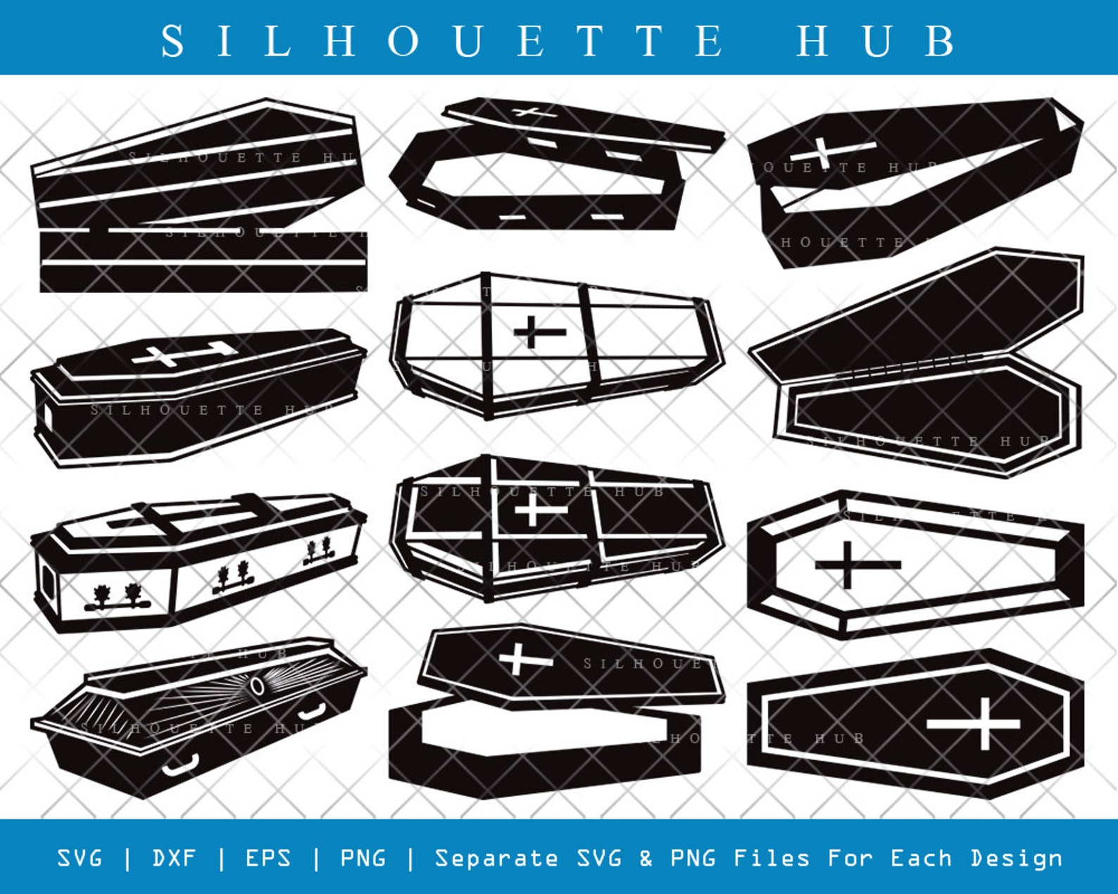 Coffin SVG Cut Files Coffin Silhouette Tomb Svg Death | Etsy