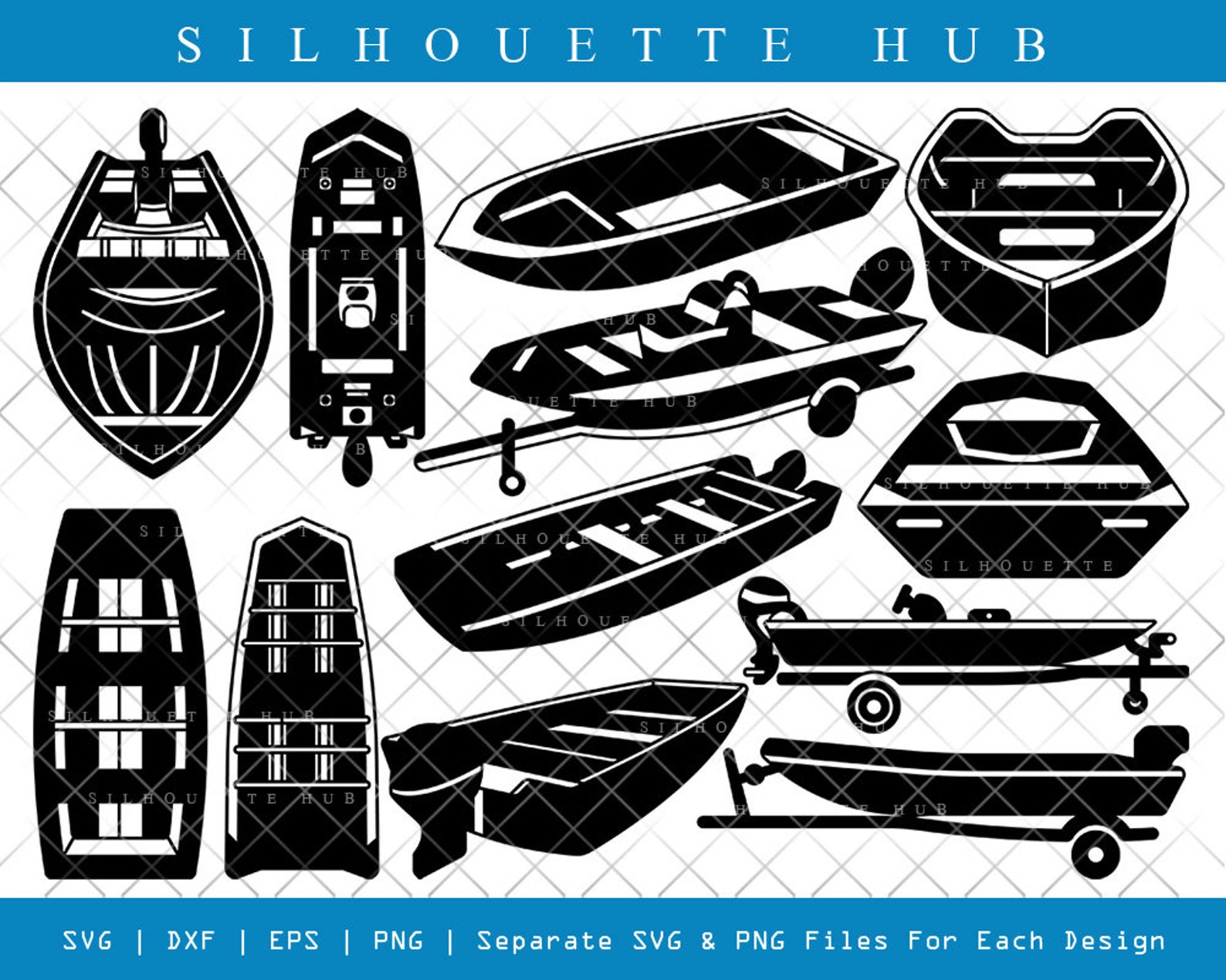 Jon Boat Silhouette, Jon Boat SVG, Motor Boat Svg, Speed Boat Svg, Jon ...