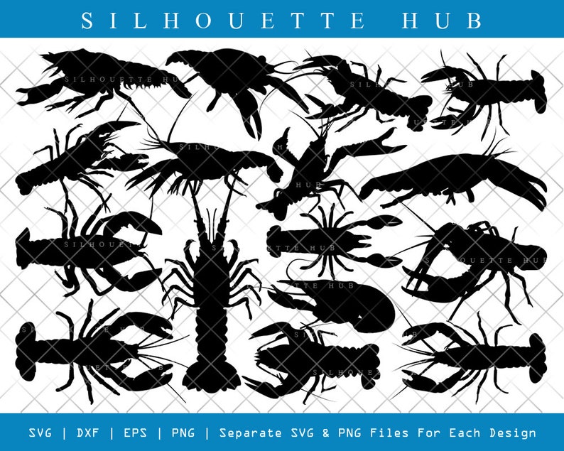 Crayfish SVG Cut Files Crayfish Silhouette Crawfish Svg - Etsy