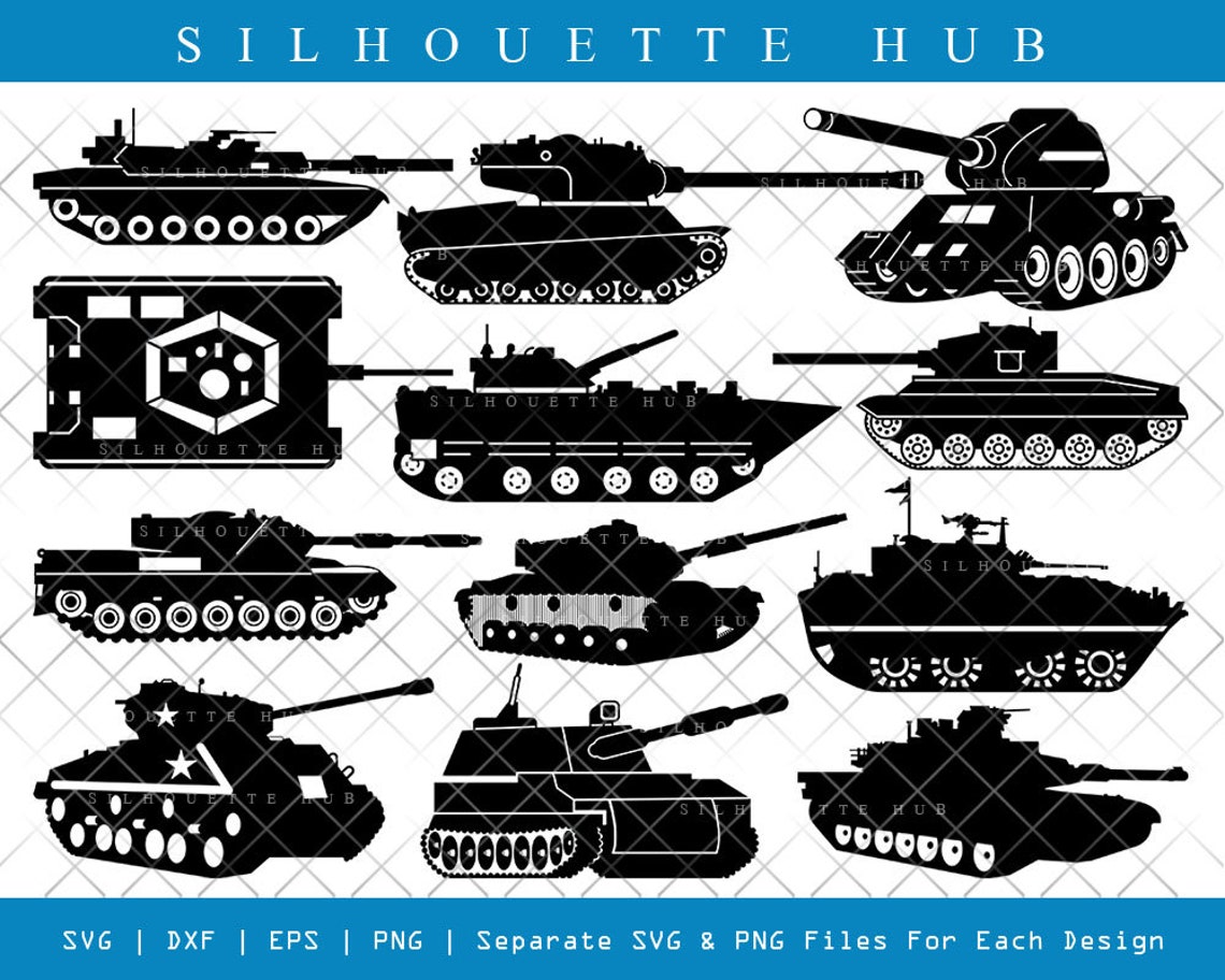 Army Tank SVG Tank Silhouette Soldier Tank Svg Military - Etsy