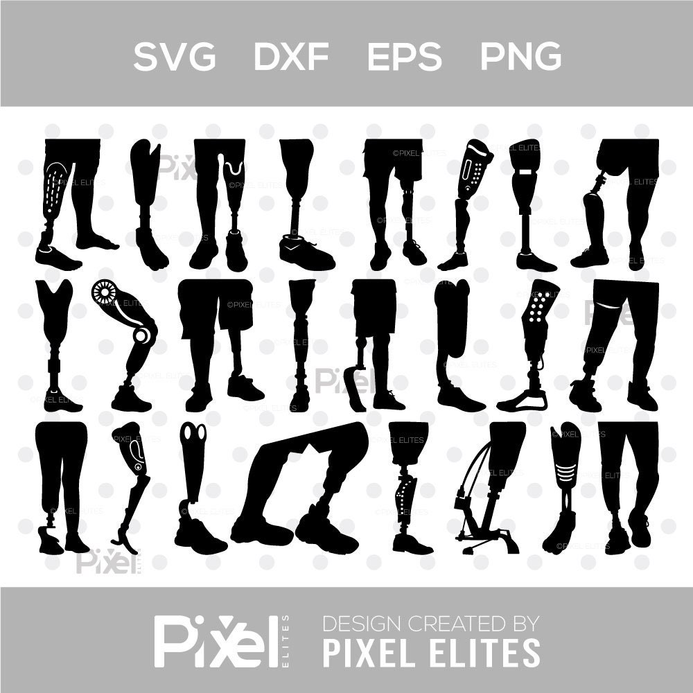 Prosthetic Leg Silhouette Svg Robotic Leg Cricut Cut Files Png Bundle ...