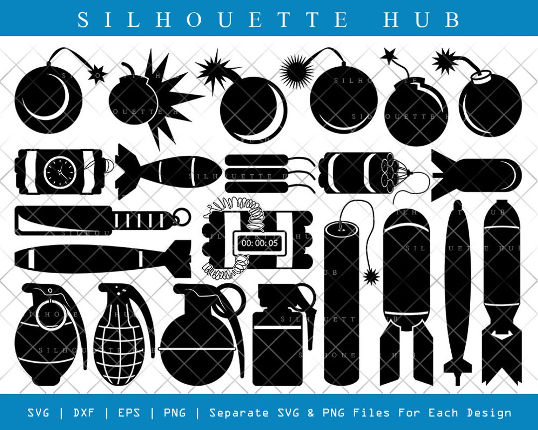 Bomba SVG silueta de bomba cohete svg bomba cocktel svg - Etsy México