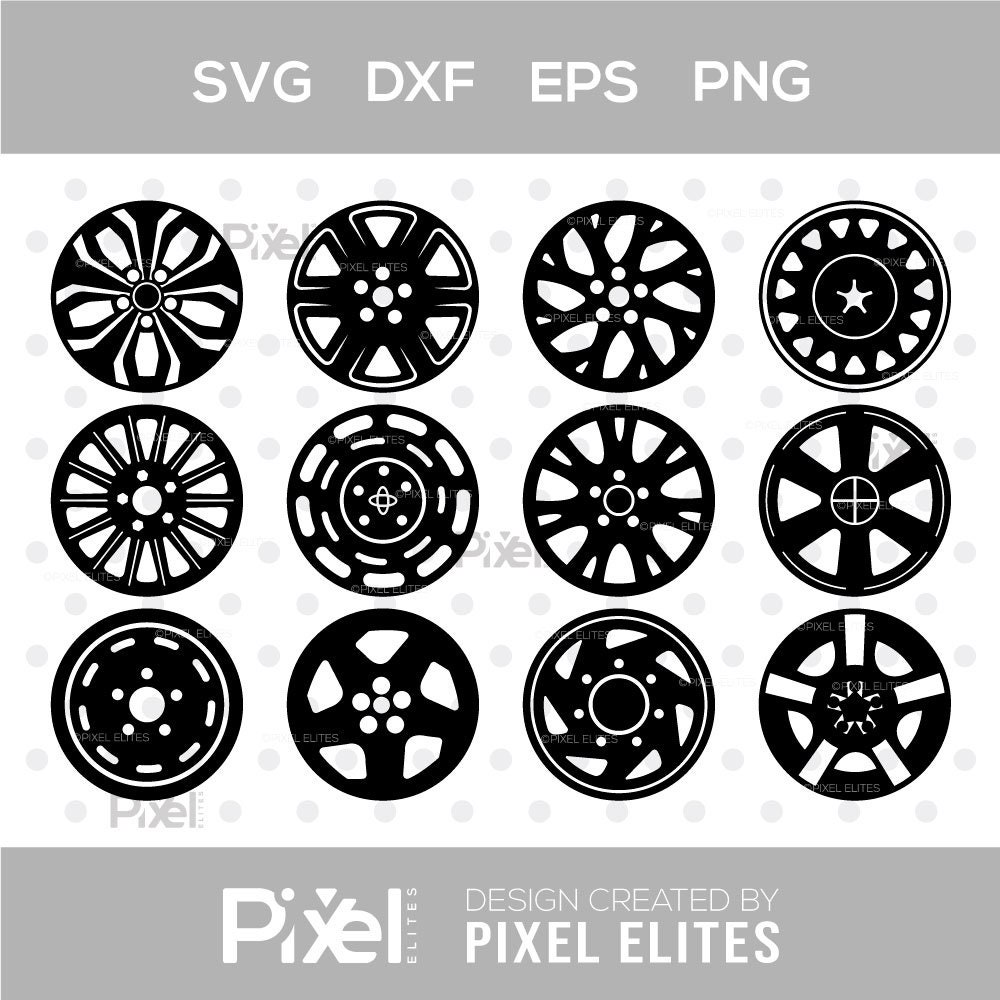 Wheel Hubcap Silhouette | Wheel Hubcap Svg Cut File | Auto Rubber Svg ...