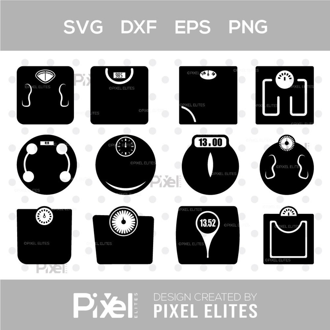 Body Weighing Scale Silhouette Svg Bathroom Scale Cricut Cut Files Png ...