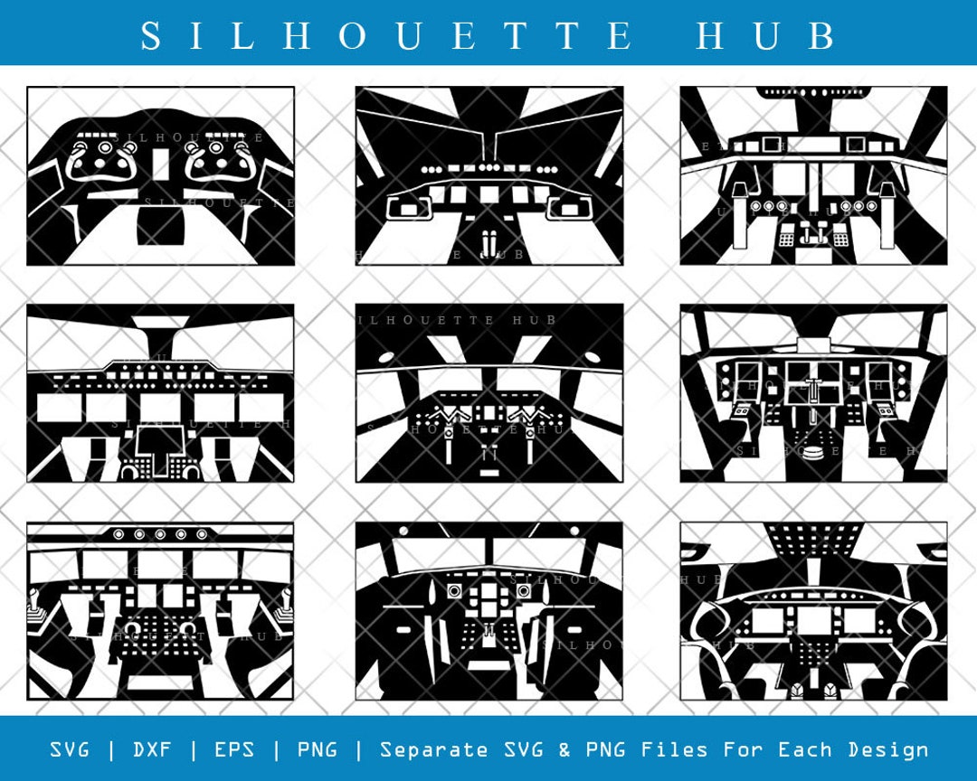 Plane Cockpit Svg Cricut Cut Files Png Bundle - Etsy