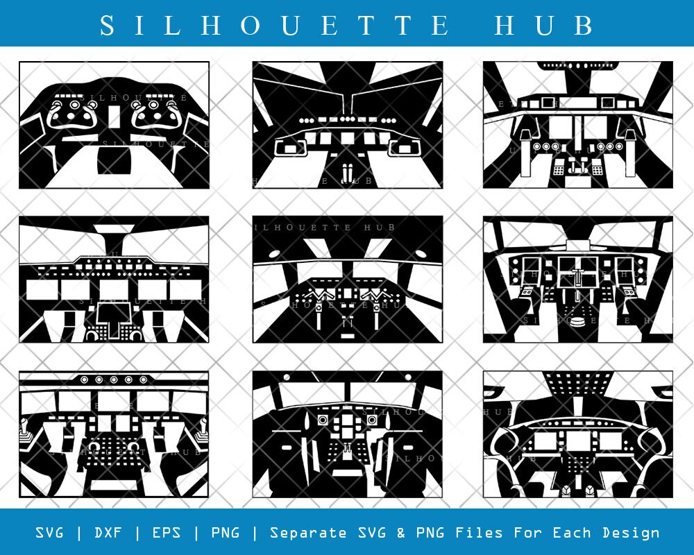 Plane Cockpit Svg Cricut Cut Files Png Bundle - Etsy