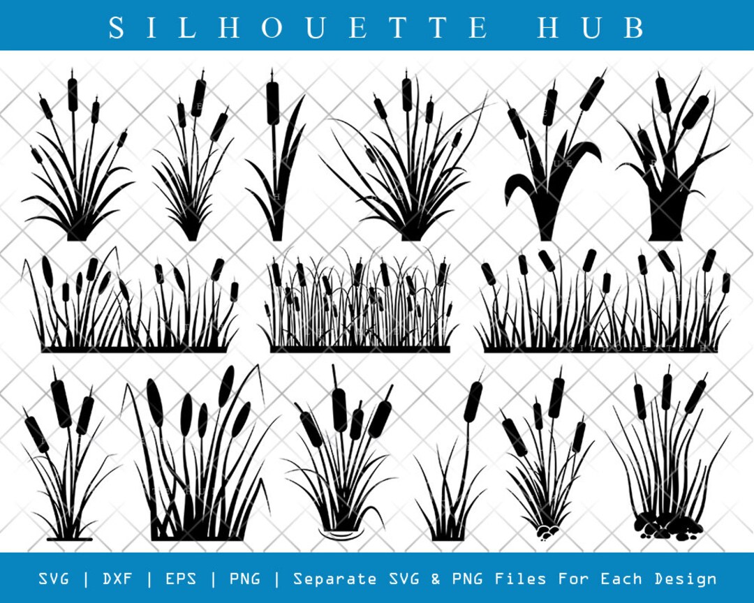 Cattail SVG Cut Files Cattail Silhouette Bulrush Plant Svg Grass Svg ...