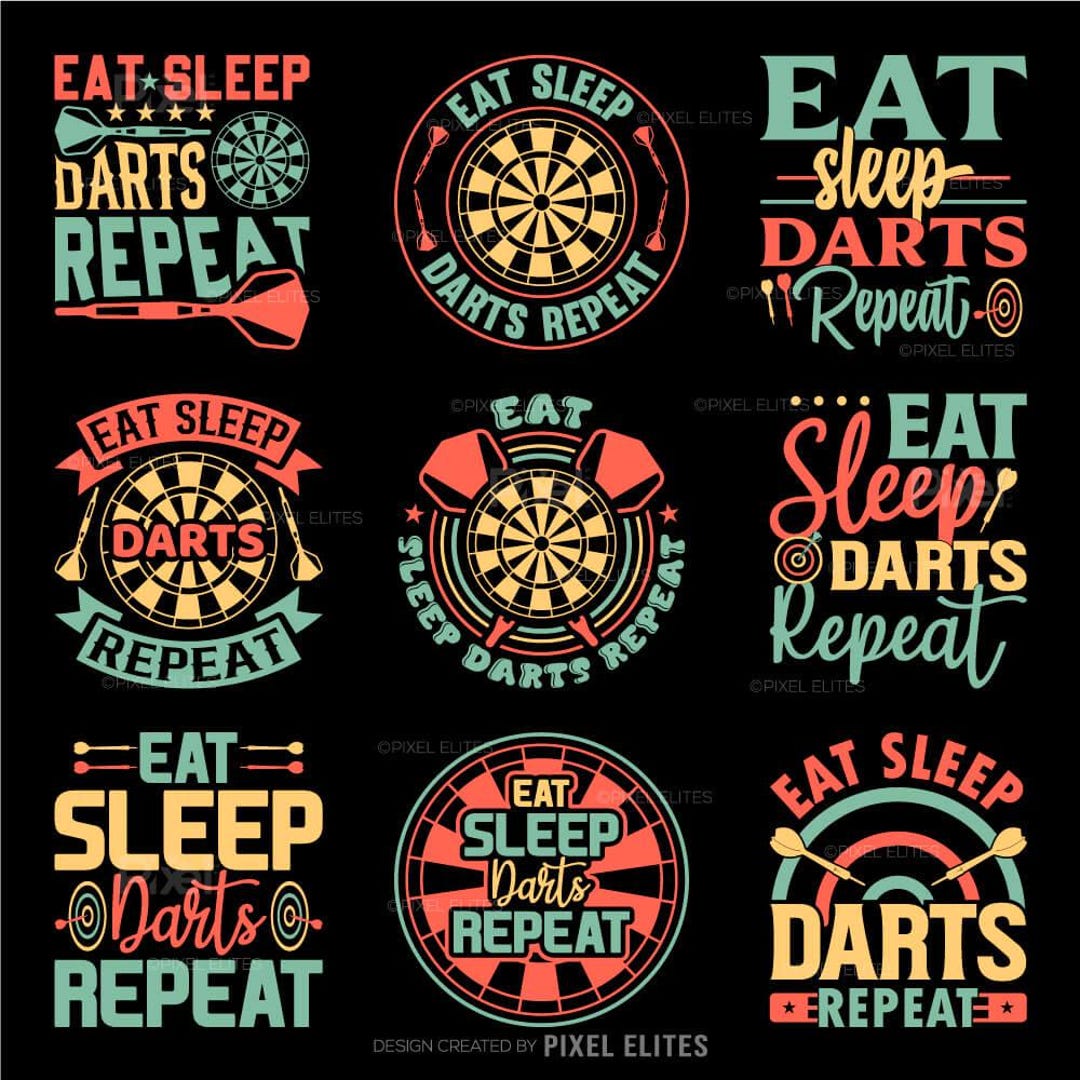 Eat Sleep Darts Repeat SVG Cut Files Darts Quote Design for Dart ...