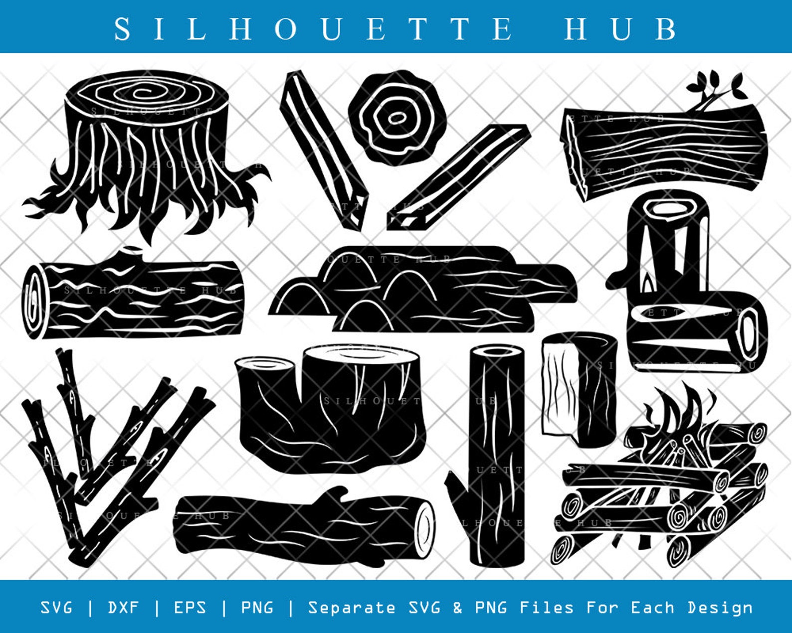 Wood Log SVG Cut Files Wood Log Silhouette Wood Svg Tree - Etsy