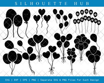 Balloon Bunch Svg - Etsy
