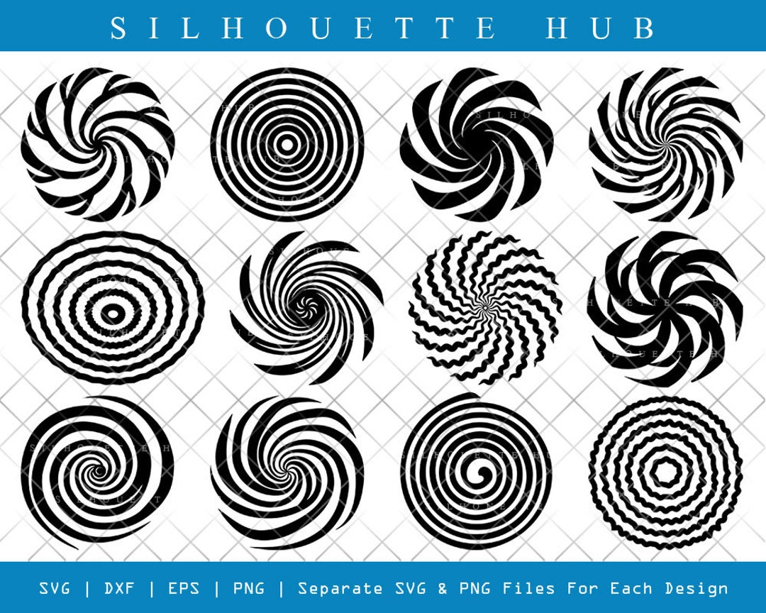Hypnosis Spiral Svg Cricut Cut Files Png Bundle, - Etsy