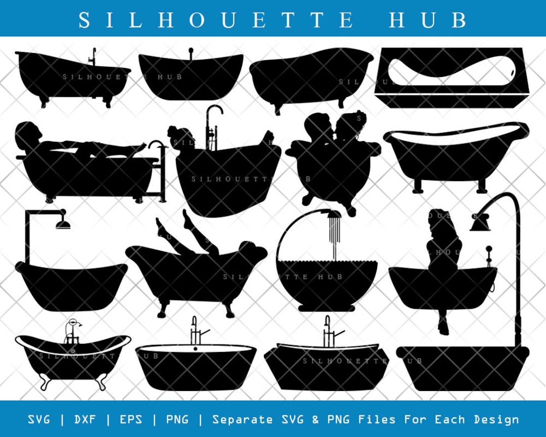 Bath Tub Silhouette Bath Tub Svg Bathing Svg Bath Bundle - Etsy