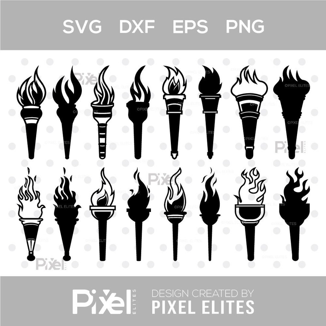 Burning Torch SVG Burning Torch Silhouette Olympic Torch Svg Torch ...