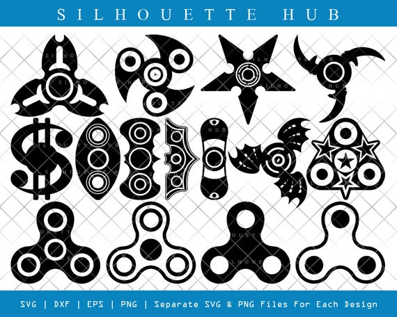 Fidget Spinner SVG Cut Files Fidget Spinner Silhouette | Etsy