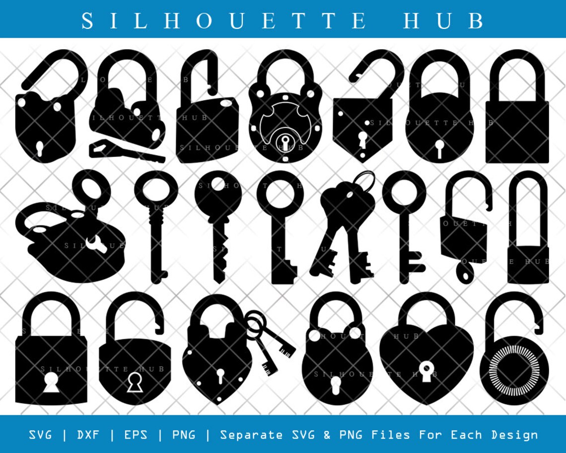 Lock and Key SVG Cut Files Key and Lock Svg Lock - Etsy