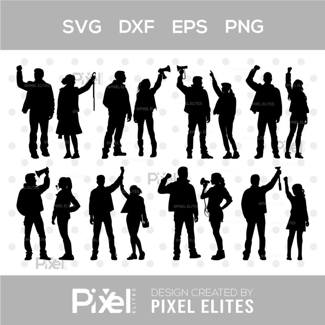 Protest Man Woman SVG Cut File Bundle | Silhouette Printable Design for ...