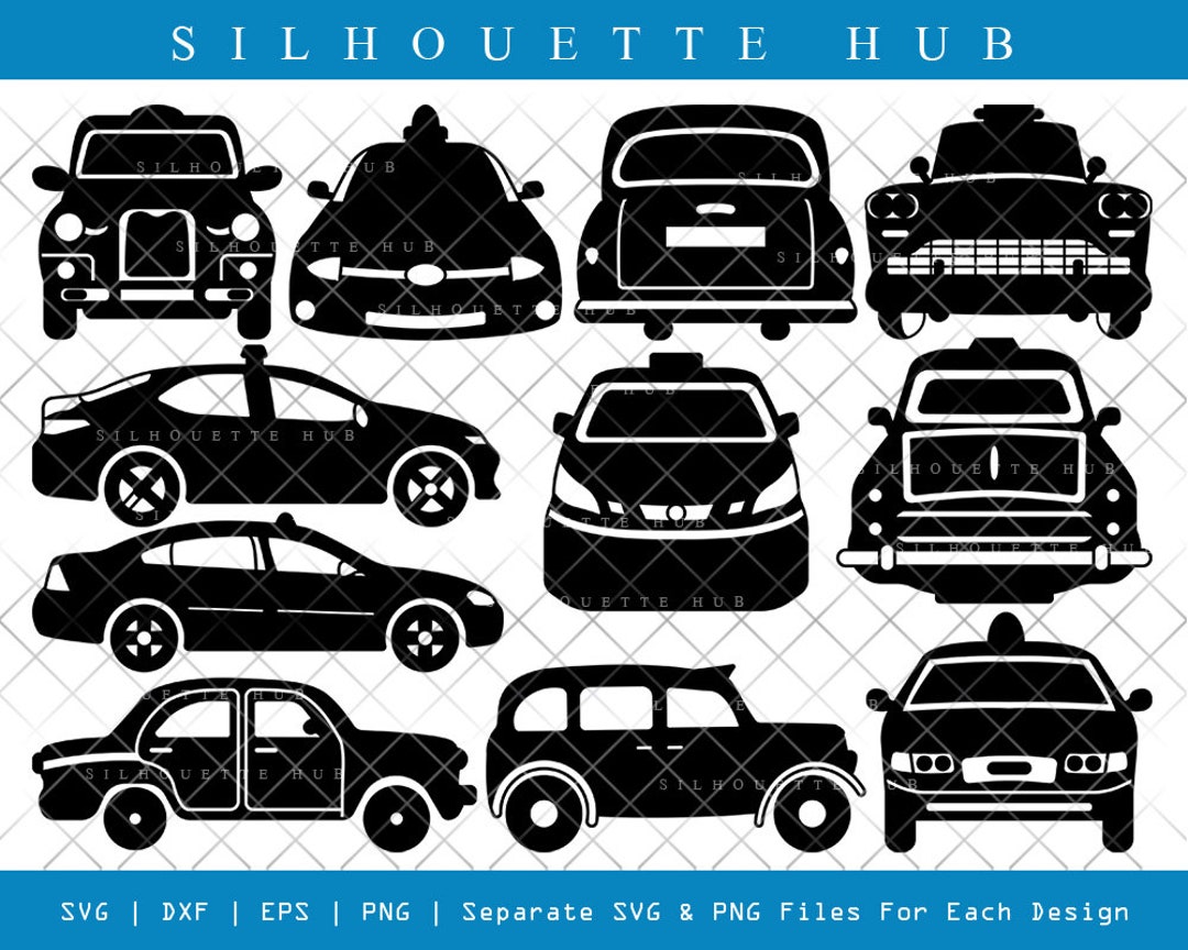 Taxi Cab Silhouette, Taxi Cab SVG, Taxi Car Svg, Taxi Svg, Cab Svg ...