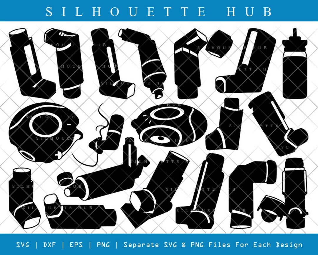 Inhaler Silhouette, Asthma Inhaler SVG, Asthma Inhalerh Icon Svg ...