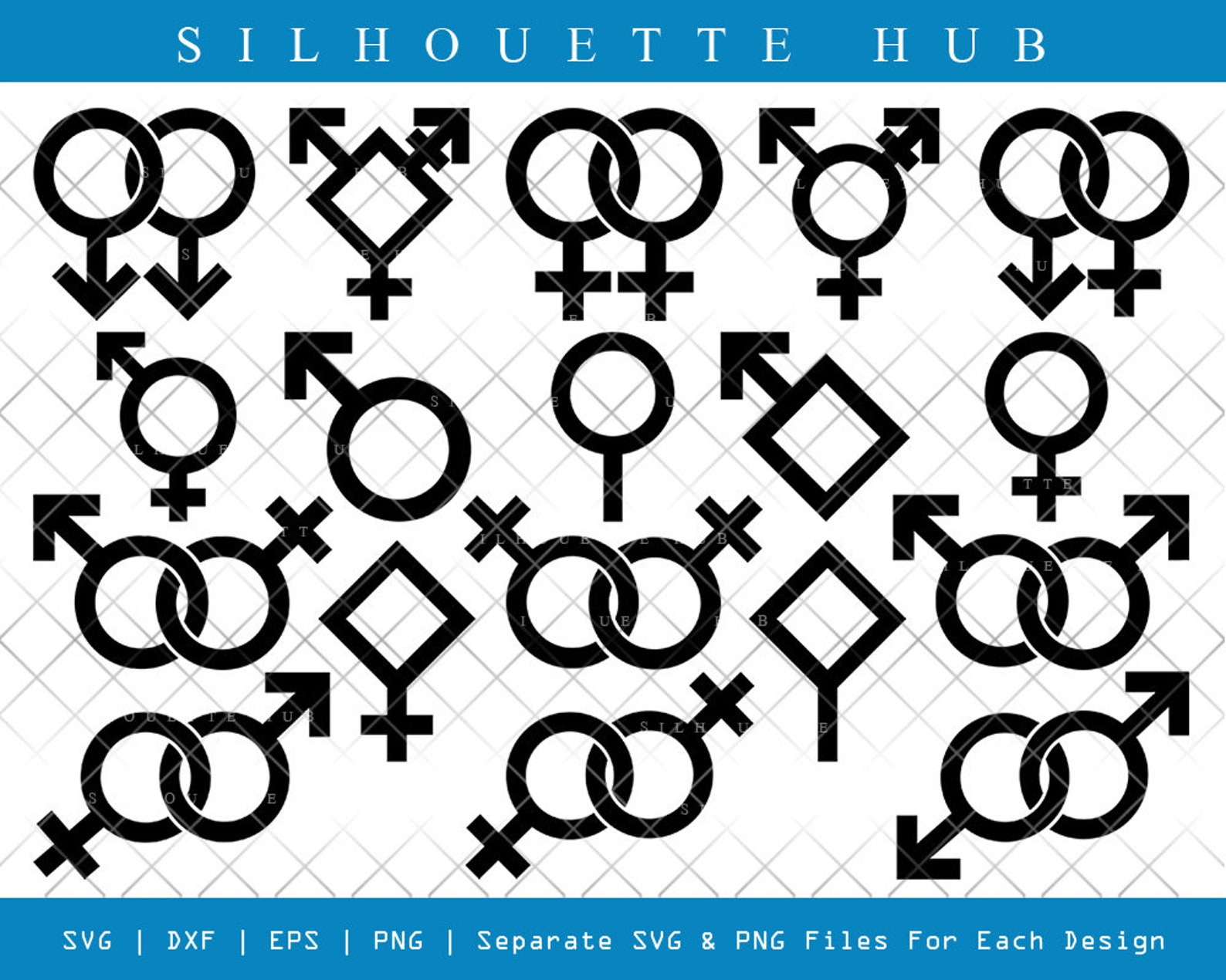 Símbolo de género SVG silueta de género svg transgénero - Etsy México