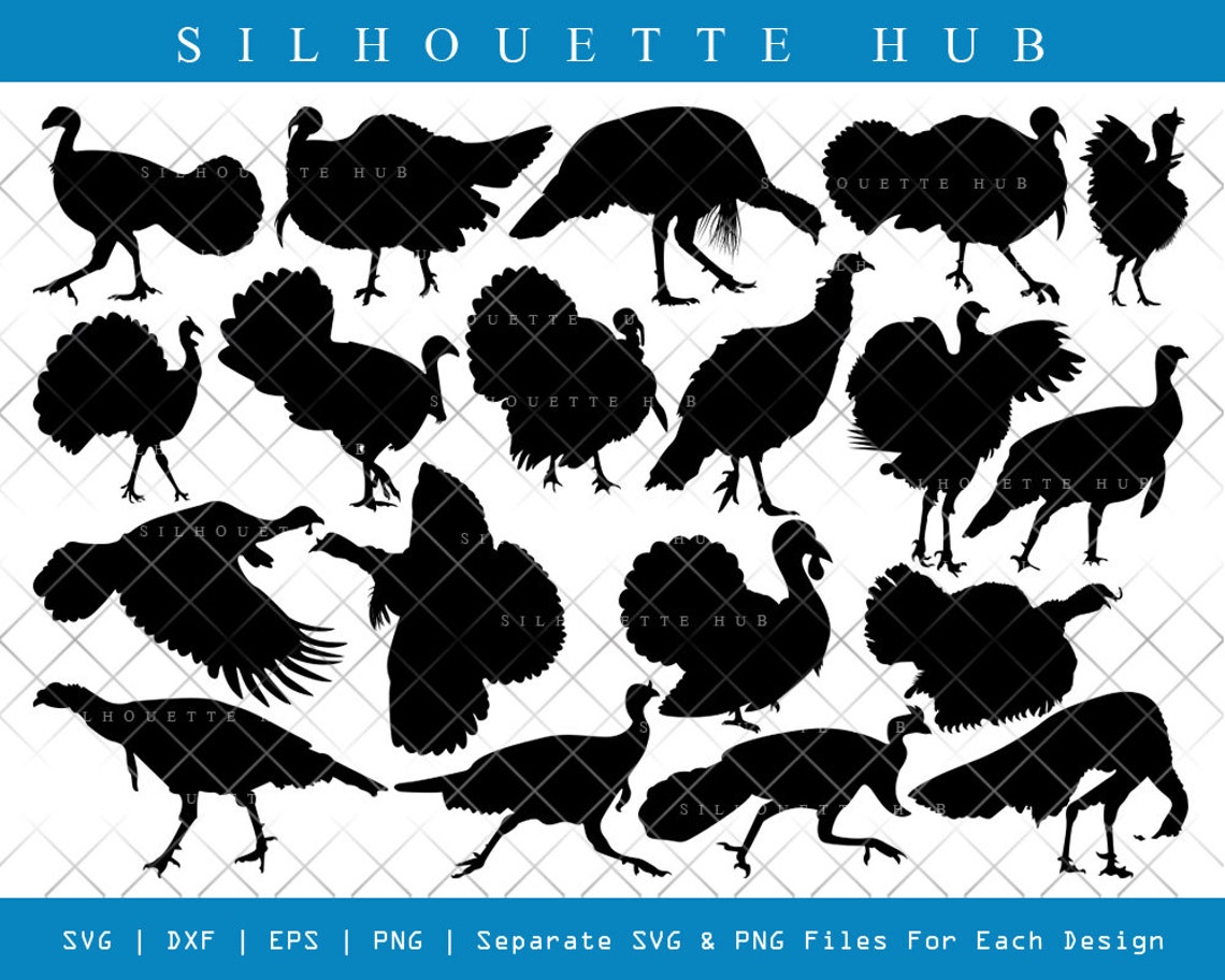 Turkey SVG Cut Files Turkey Silhouette Turkey Bird Svg - Etsy
