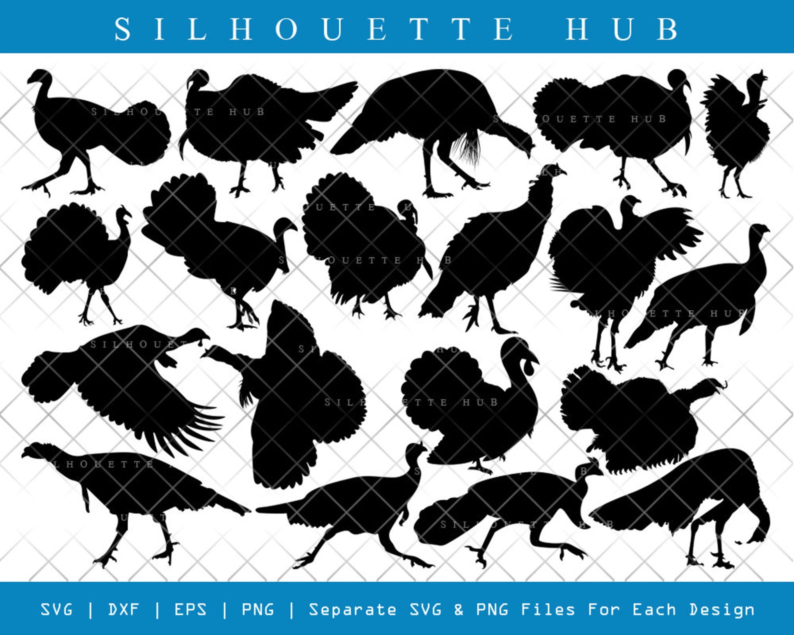 Turkey SVG Cut Files Turkey Silhouette Turkey Bird Svg - Etsy
