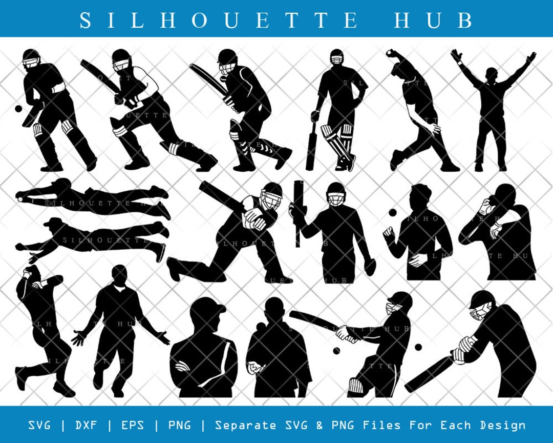 Cricket Player Svg Cricut Cut Files Png Bundle - Etsy