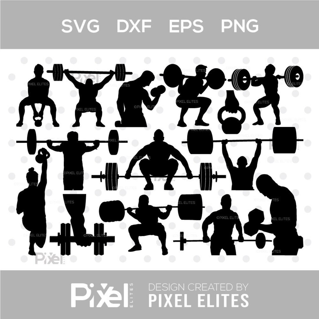 Weight Lifting Man SVG Cut Files Weight Lifting Man Silhouette Weight ...