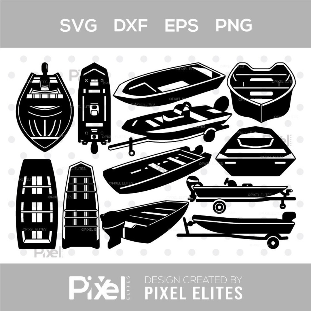 Jon Boat Silhouette, Jon Boat SVG, Motor Boat Svg, Speed Boat Svg, Jon ...