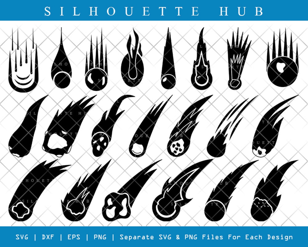 Comet SVG, Comet Silhouette, Asteroid Svg, Comet Icon Svg, Flaming ...