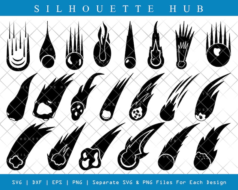 Comet SVG, Comet Silhouette, Asteroid Svg, Comet Icon Svg, Flaming ...