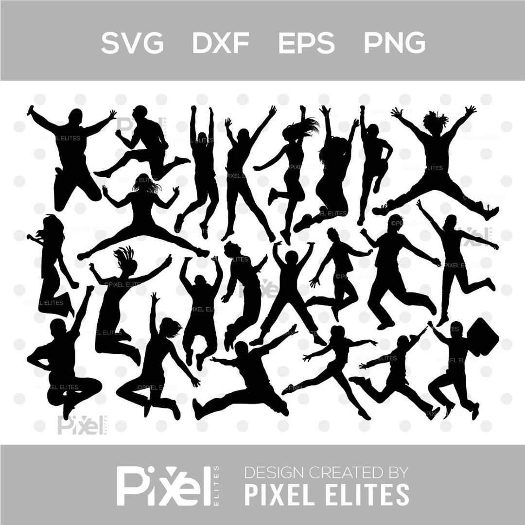 Jumping People SVG Cut Files Jumper Silhouette Jump Svg Jumping Svg ...