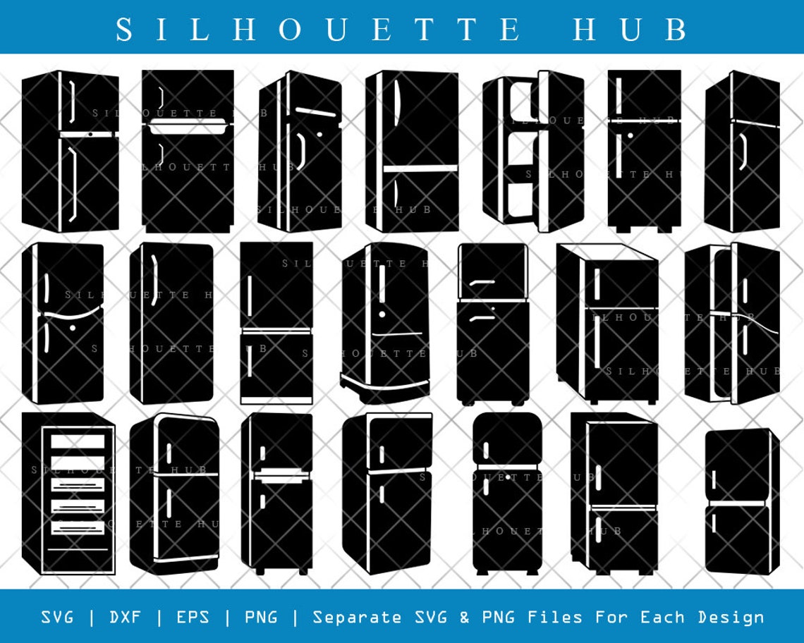 Refrigerator Silhouette Refrigerator SVG Fridge Svg Freezer - Etsy