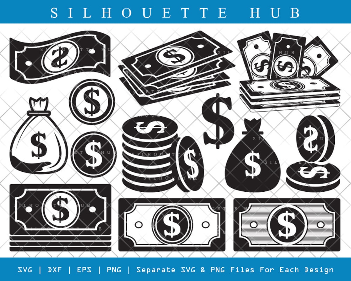 Dollars and Money SVG Cut Files Dollar Silhouette Coin Svg - Etsy Singapore