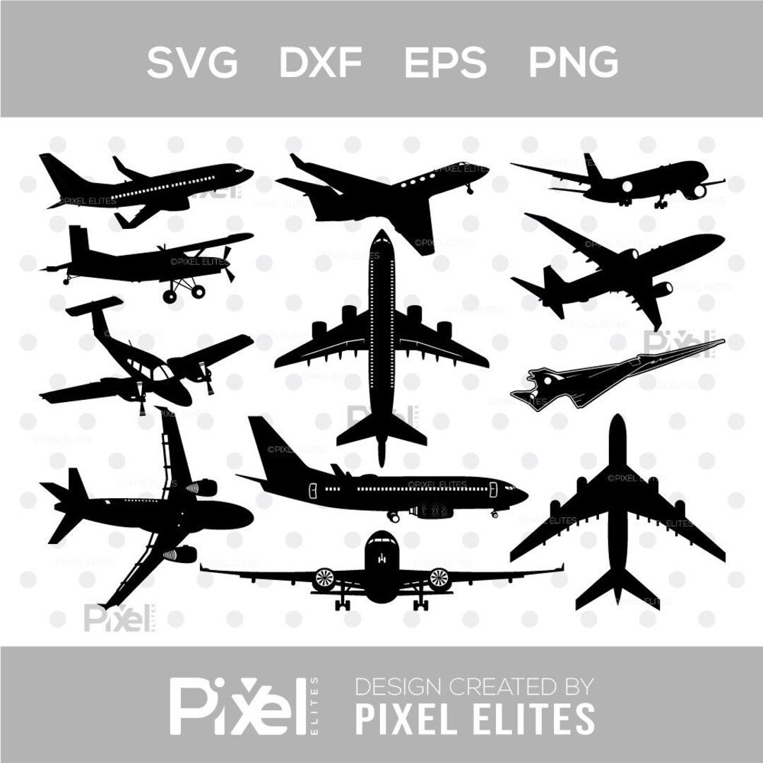 Airplane SVG Cut Files Airplane Silhouette Plane Bundle Air ...