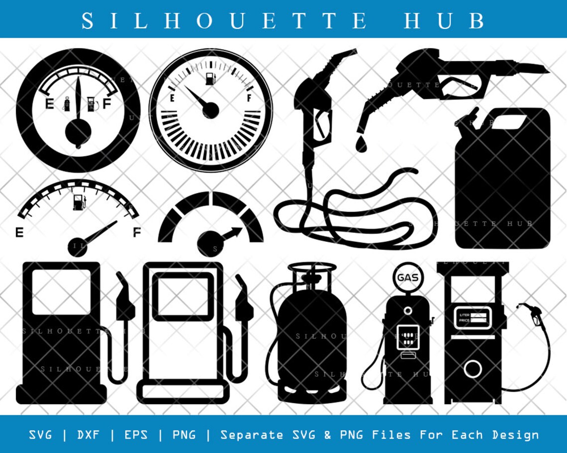 Indicator Gas Tank SVG Gas Tank Silhouette Indicator Gas | Etsy