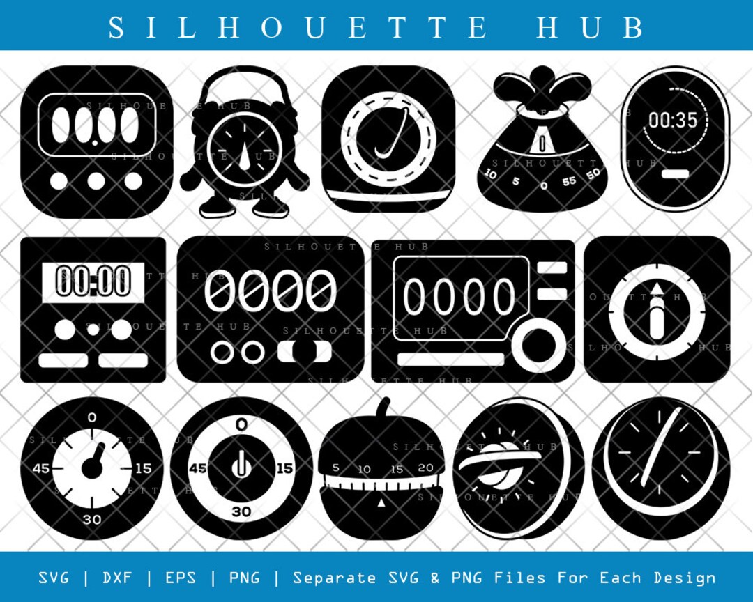 Kitchen Timer Silhouette, Kitchen Timer SVG, Cooking Timer Svg, Timer ...