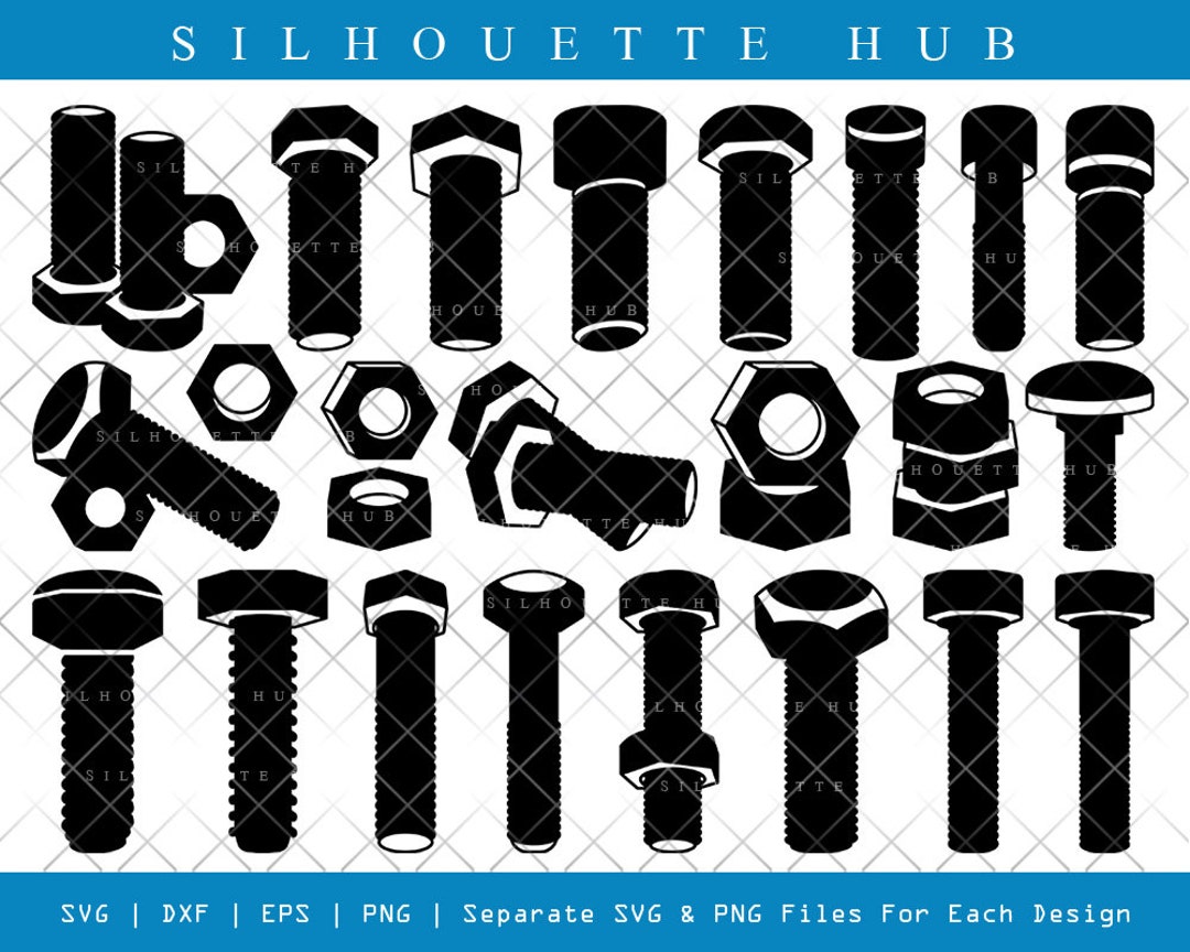 Bolt Screw SVG, Screw Silhouette, Screw Svg, Hardware Tool Svg, Bolt ...
