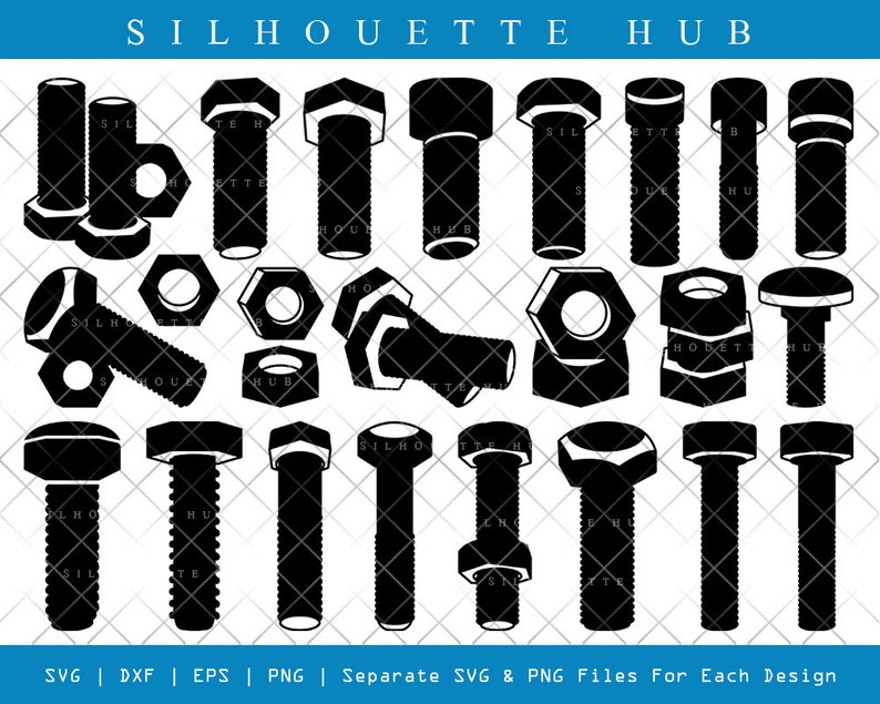 Bolt Screw SVG Screw Silhouette Screw Svg Hardware Tool - Etsy